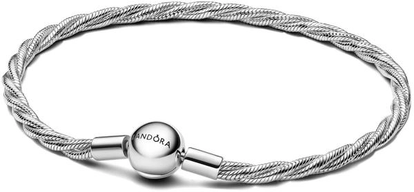 PANDORA Moments Runder Verschluss Gedrehtes Schlangen-Gliederarmband ...