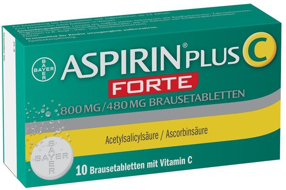 Aspirin Plus C forte 800 mg/480 mg Brausetabletten (10 Stk.) Medikament ...