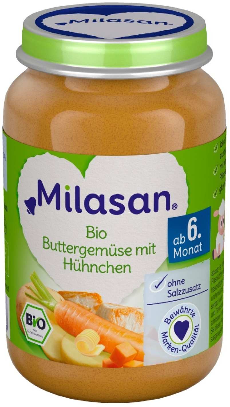 Milasan Bio Buttergemüse mit Hühnchen 190g Test Testbericht.de-Note ...