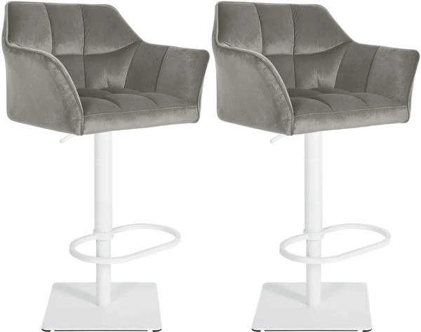 CLP Barhocker Damaso (2er Set, 2 St., 2er), mit Samt-Bezug, drehbar und ...