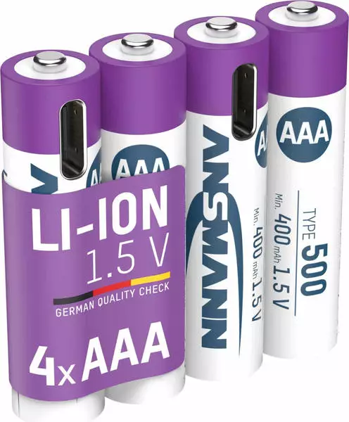 Ansmann LR03 USB-C Micro AAA -Akku Li-Ion 500 mAh 1.5 V (4 Stk.) AAA ...