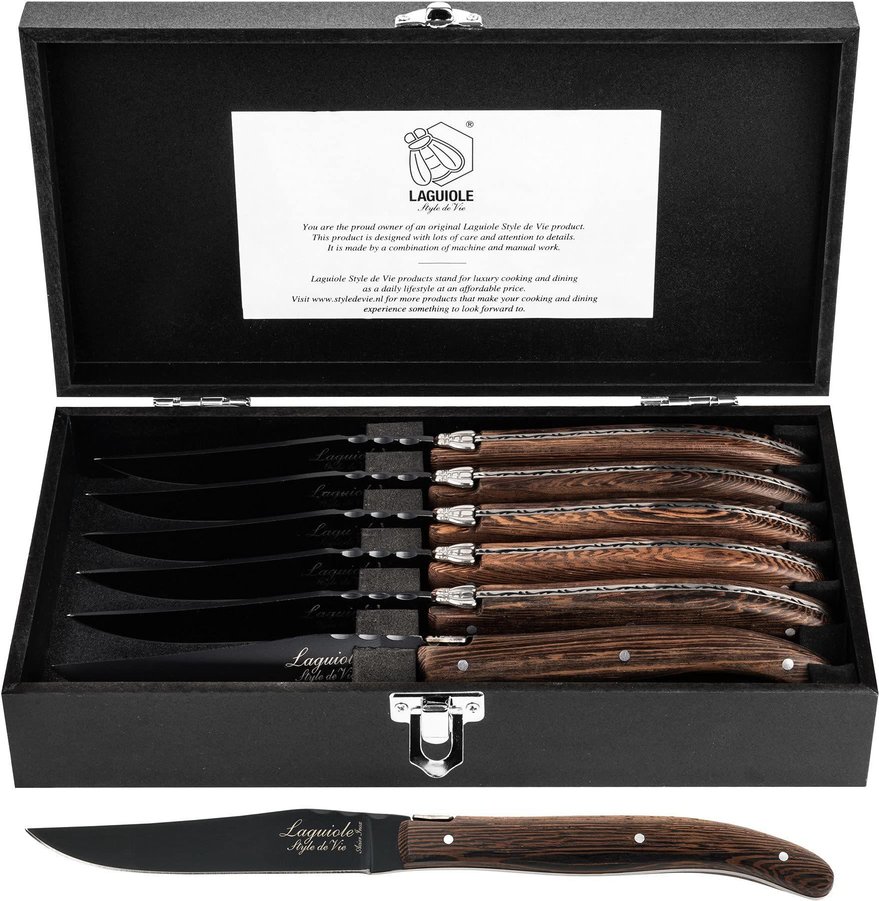 Laguiole Style de Vie Luxury Line (6-teilig) Wenge Holz Steakmesser ab ...