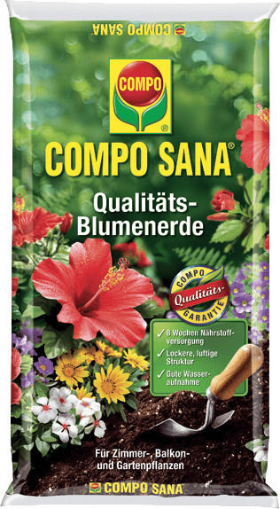 COMPO GmbH COMPO Sana Qualitäts-Blumenerde 10 Liter Pflanzenerde
