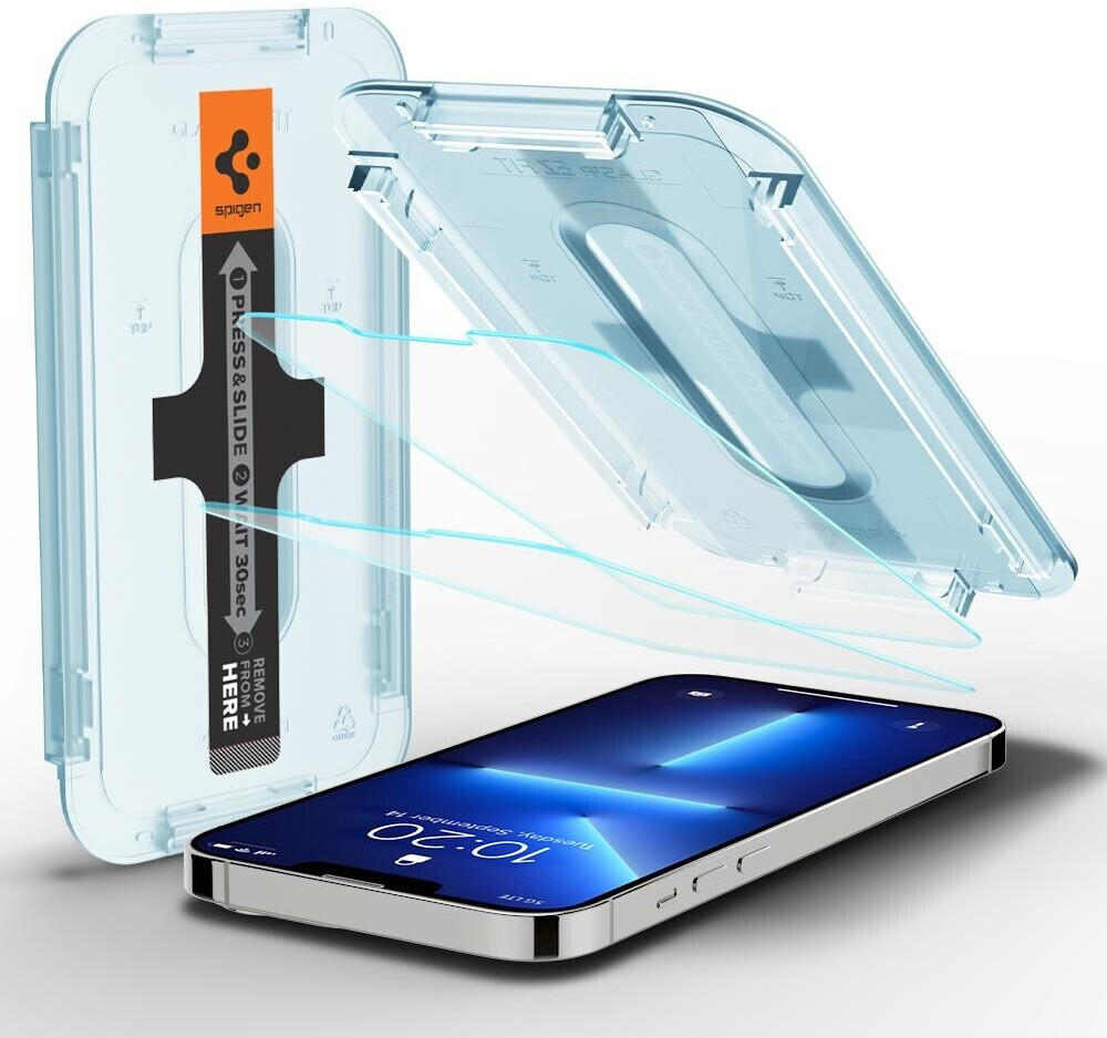Spigen Glas.tR EZ Fit iPhone 13 / 13 Pro 2x Echtglas-Displayschutz ab ...