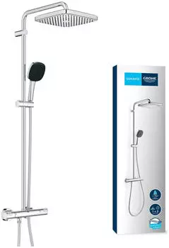 GROHE Precision Flow, Duschset mit Thermostat wassersparend, 8l pro Min ...