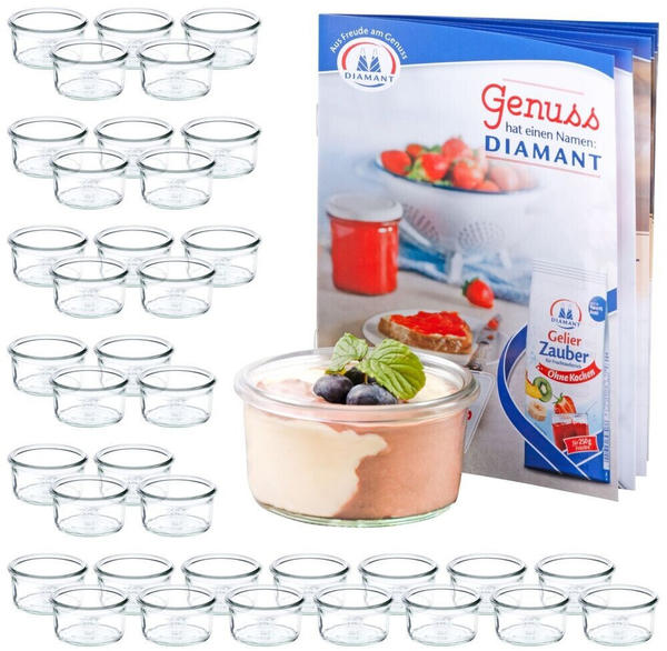 MamboCat 48er Set Mini-Sturzgläser 165ml Rezeptheft Pasteten-Gläschen Ø8.8cm | Lebensmittel ...