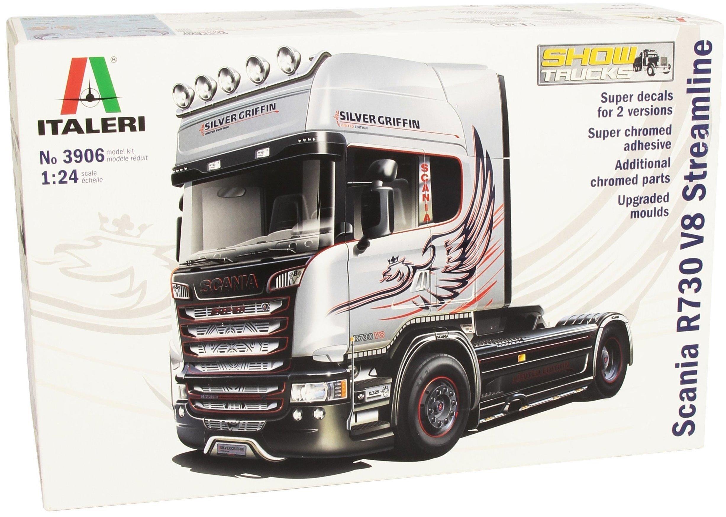 Italeri 510003906-1:24 Scania R730 Streamline 4x2, Figuren, Transparent ...