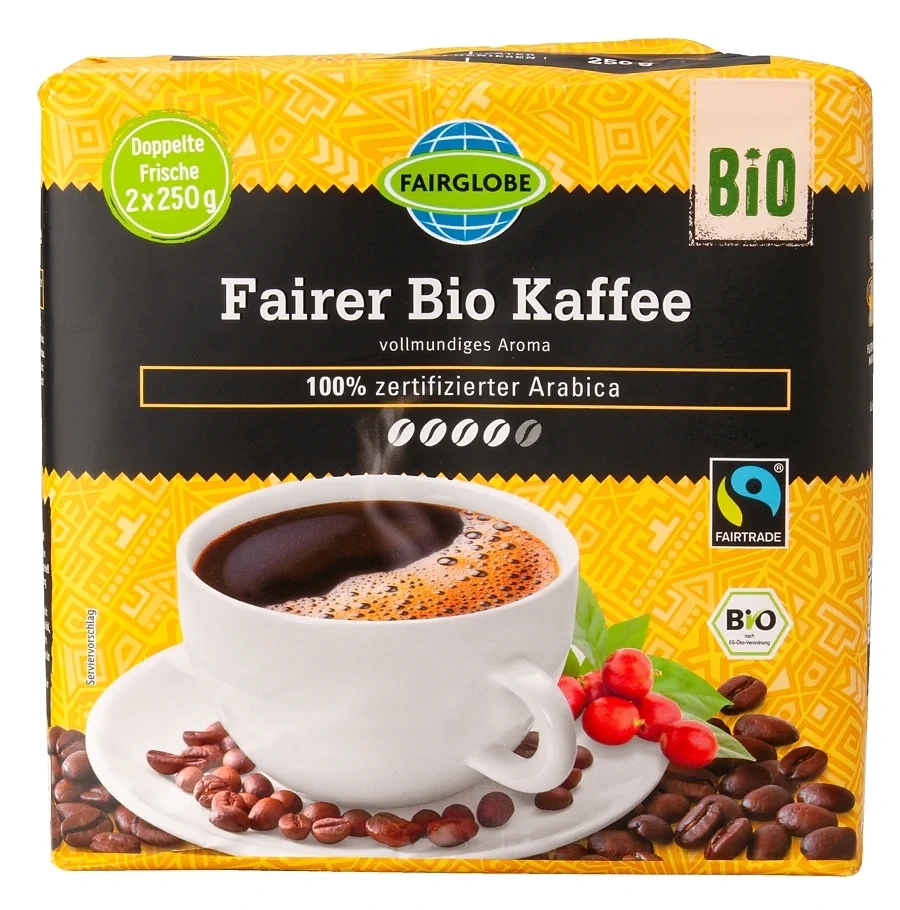 Lidl Fairglobe Fairer Bio Kaffee, Bio Test - 72/100 (befriedigend)