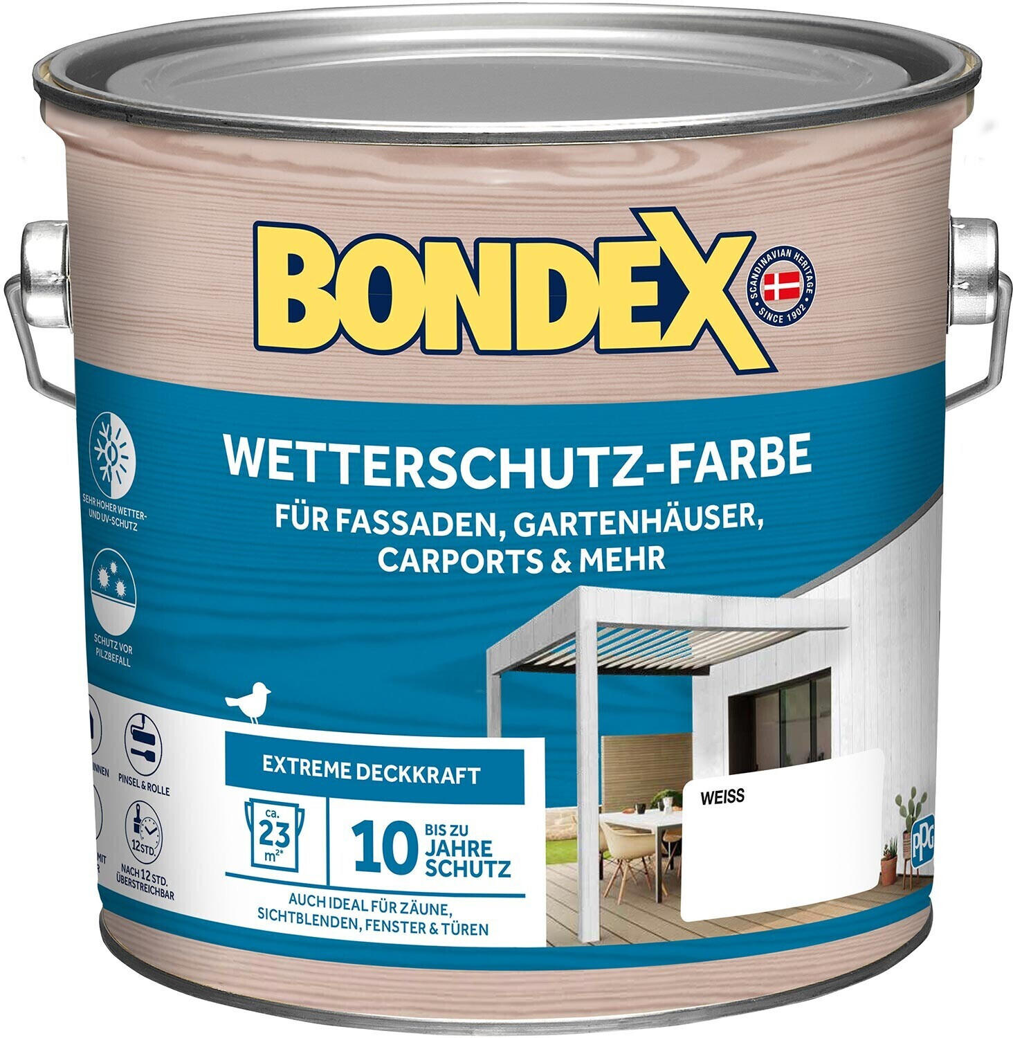Bondex Wetterschutzfarbe für Fassaden, Gartenhäuser, Carports und mehr ...