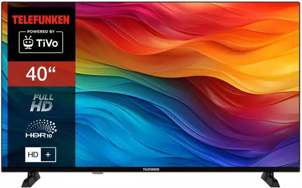 TELEFUNKEN Fernseher 40 Zoll Smart TV (Full HD, HDR, Triple-Tuner, 6 ...