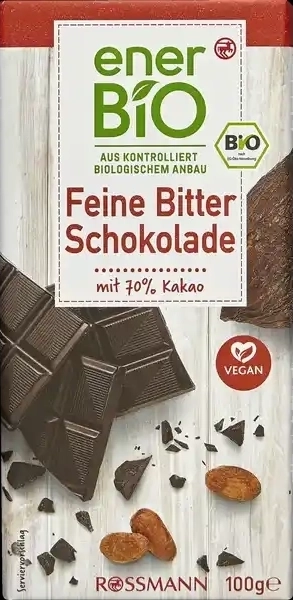 Ener Bio Feine Bitter Schokolade mit 70 % Kakao Test - 82/100 (gut)
