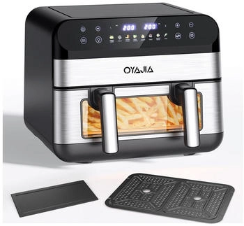 oyajia Heißluftfritteuse Heißluftfritteuse 2 Kammern, 10L Airfryer ...