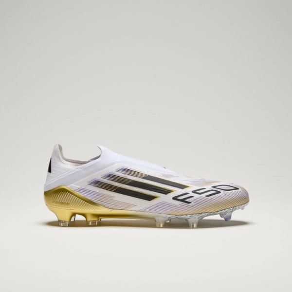 Adidas F50 Elite Laceless FG (JH7625) cloud white/core black/gold ...