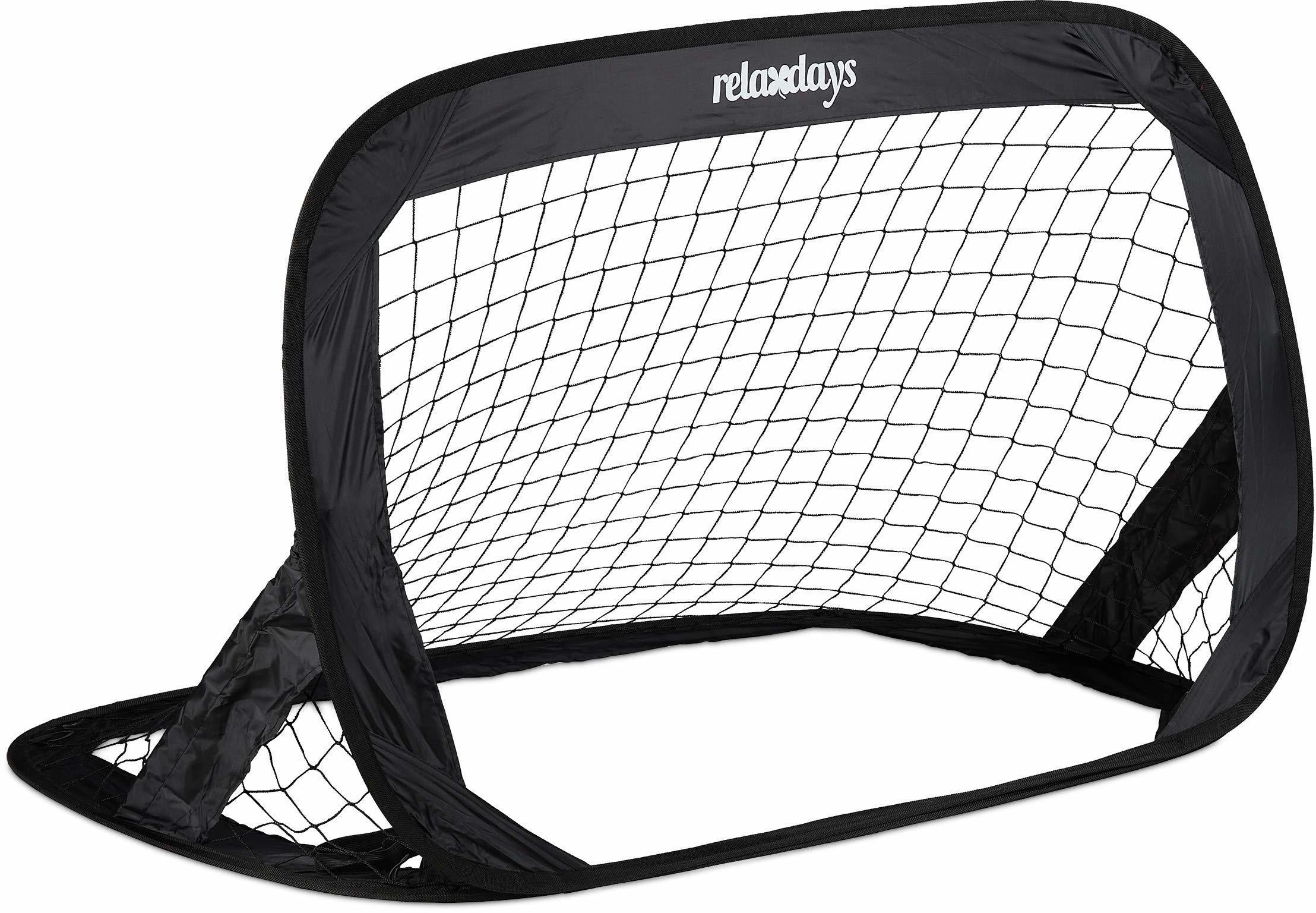 Relaxdays Pop Up Tore 2er Set, faltbare Fußballtore für Garten ...