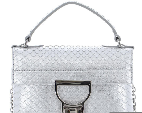 Coccinelle Mignon Python Lulula Top Handle Mini Bag silver Test TOP ...