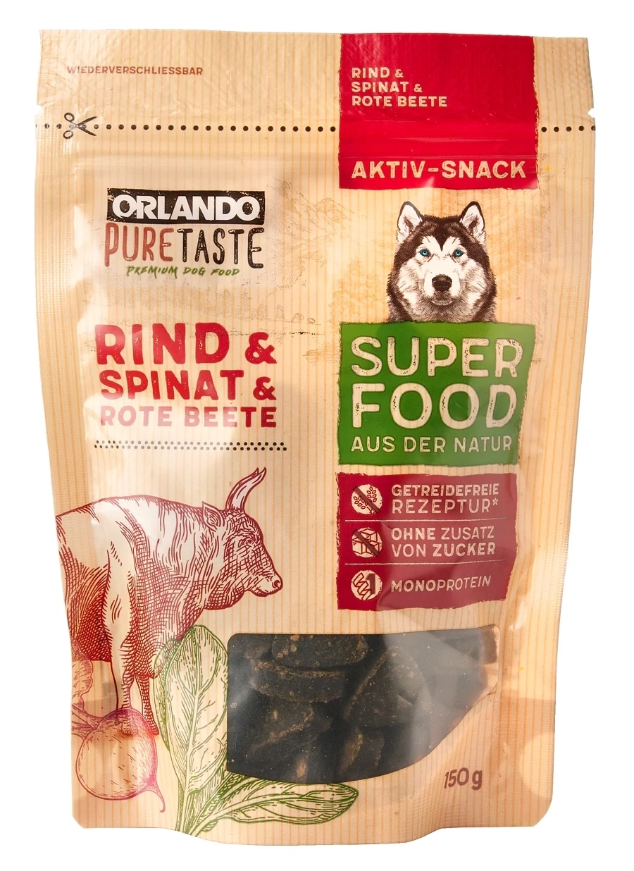 Lidl Orlando Pure Taste Rind & Spinat & Rote Beete Aktiv-Snack Test ...