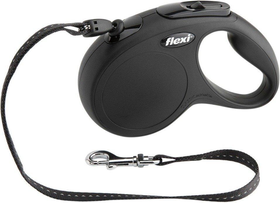 flexi® Classic M Seil 8 m schwarz, Roll-Leine für Hunde bis 20 kg