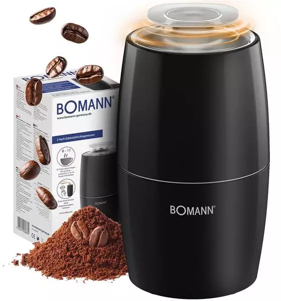 Bomann® Kaffeemühle elektrisch | für 60g Kaffeebohnen | Mahlgrad ...