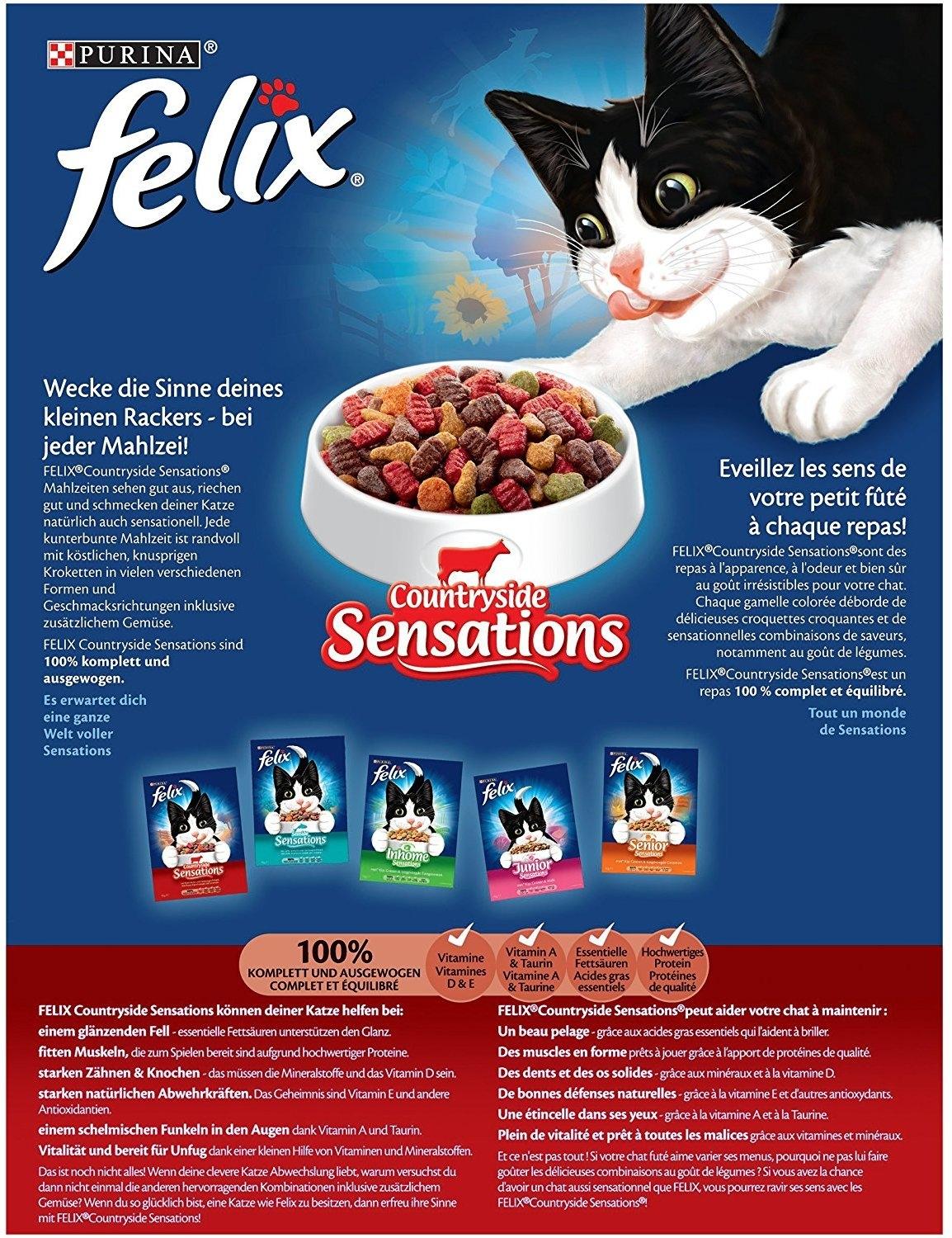 Purina Felix Countryside Sensations mit Rind, Huhn und Gemüsegeschmack ...
