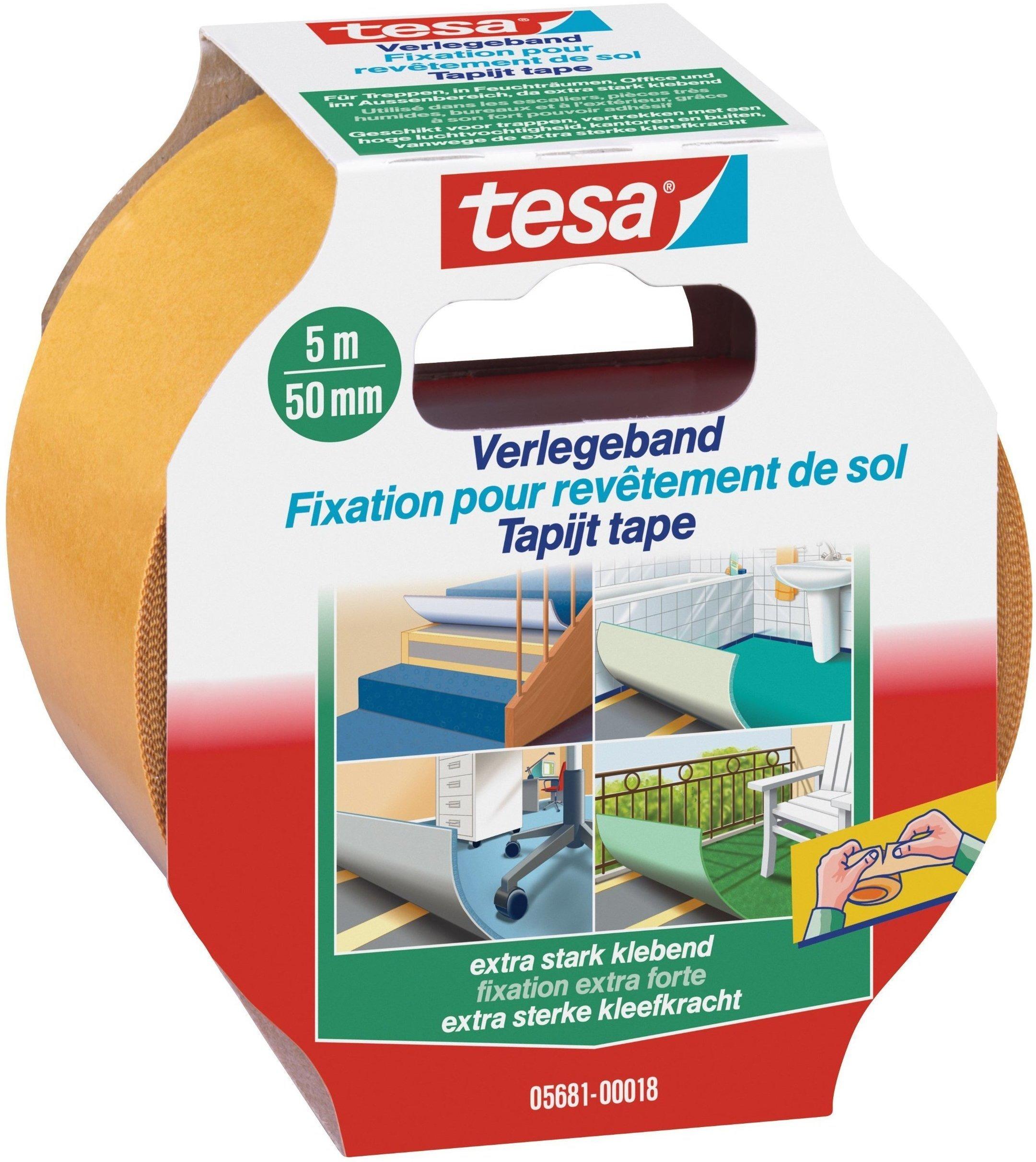 tesa Verlegeband extra stark klebend - Doppelseitiges Klebeband zum ...