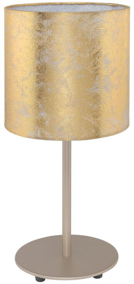 Eglo Klassische Tischleuchte aus Stahl und Stoff in Champagner und Gold ...