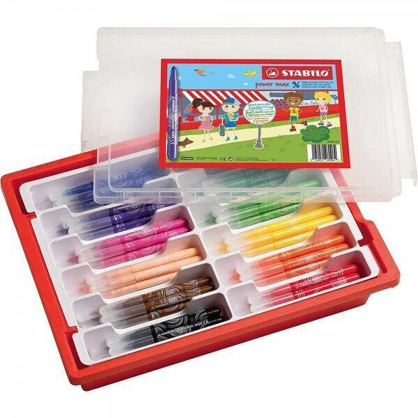 STABILO - Filzstift - power max - 96er Box - mit 12 verschiedenen Farben