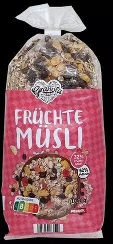 Granola Früchte Müsli Test - 70/100 (befriedigend)