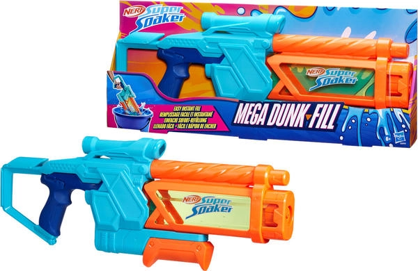 Nerf Super Soaker Mega Dunk-Fill Wasserblaster, extra großer Tank mit ...