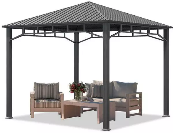 Toolport Gartenpavillon Hardtop Sunset Superior 3 x 3 m (301351 ...