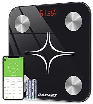 INSMART Personenwaage Digital, Waage personen mit Bluetooth ...