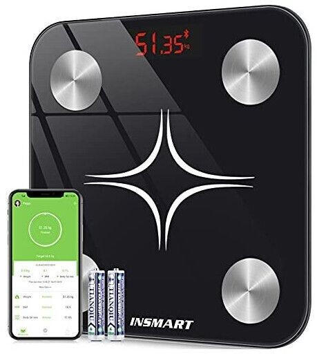 INSMART Personenwaage Digital, Waage personen mit Bluetooth ...