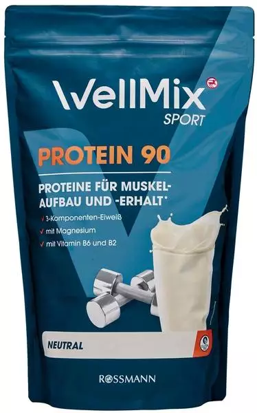 Rossmann Wellmix Sport Protein 90 Neutral 900g · Datenblatt & Preise