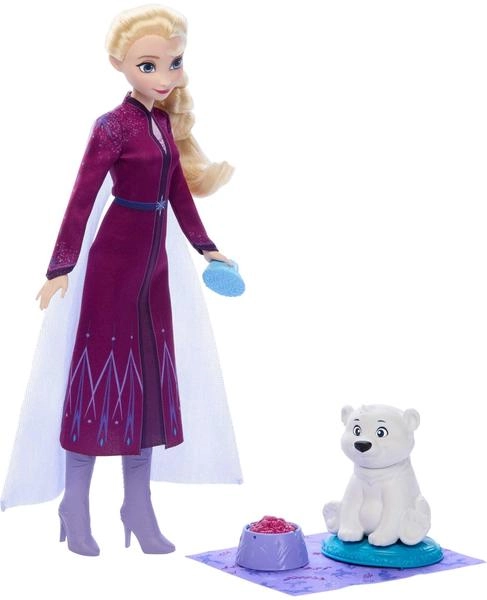 Mattel Disney Die Eiskönigin ELSA-Modepuppe und Bärenjunges-Figur mit 4 ...