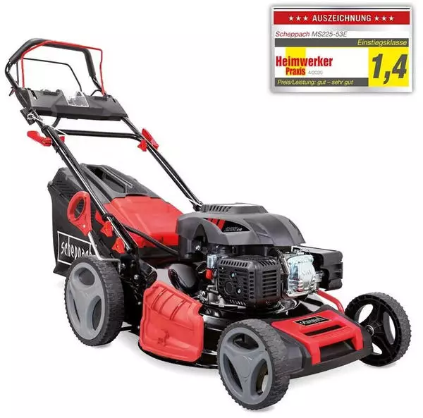 Scheppach Benzin Rasenmäher MS225-53E mit E-Start | Radantrieb | 6PS ...