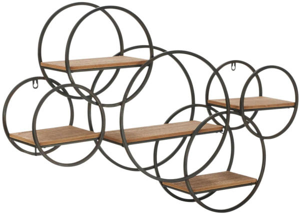 PureDay Wandregal rund (9352026) schwarz/natur Test TOP Angebote ab 109 ...