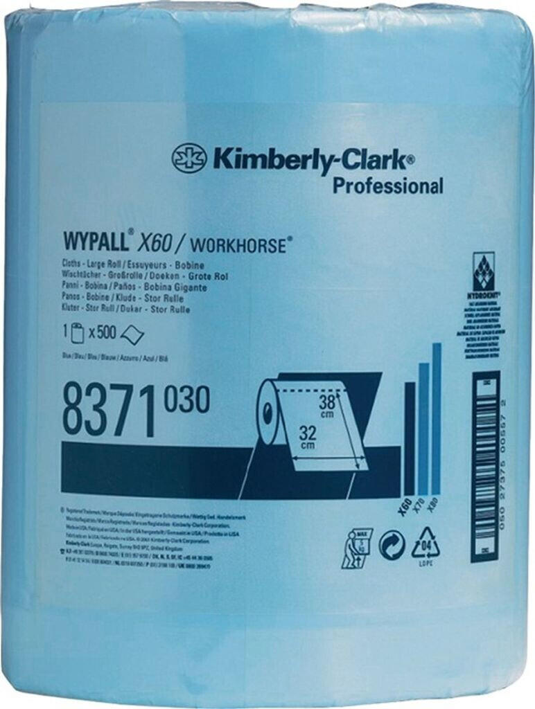 Kimberly-Clark Putztuch Wypall X60-8371 L.380xB.310mm blau perforiert ...