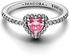PANDORA Timeless Erhabenes Rosafarbenes Herz Ring aus Sterling Silber ...