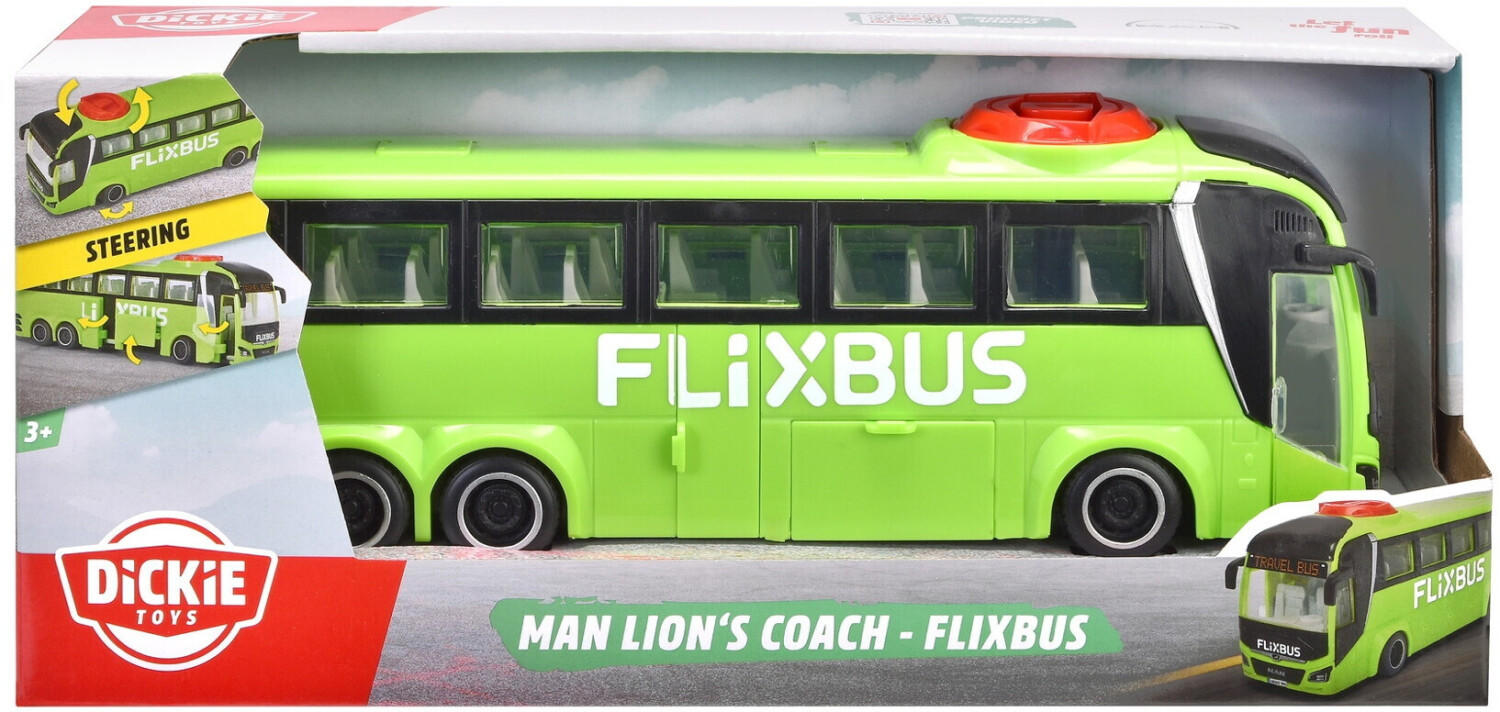 Dickie Toys MAN FlixBus Grün (26,5 cm) - Lenkbarer Bus Spielzeug mit ...