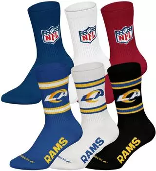 NFL Unisex Socken, 6er Pack Teams, 6Pack Crew Socks, Football, Logo ...
