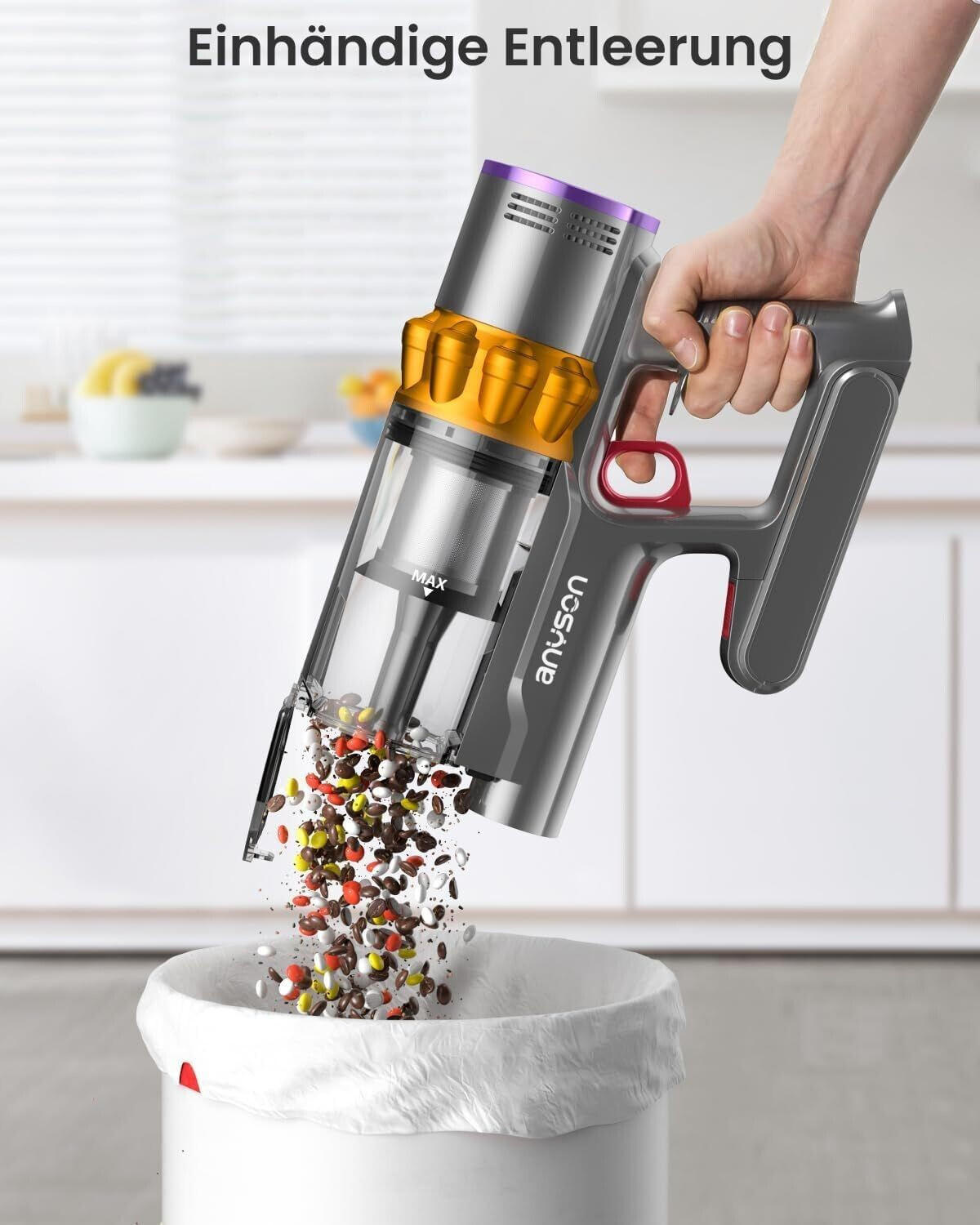 Anyson Akkustaubsauger 45000Pa/550W/65Min 1.6L Test - 61/100 (befriedigend)