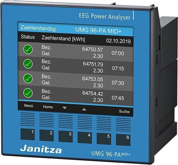 Janitza UMG96-PA-MID+ Modular erweiterbarer Netzanalysator mit MID und ...