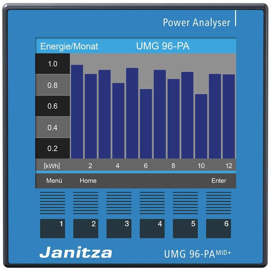 Janitza UMG96-PA-MID+ Modular erweiterbarer Netzanalysator mit MID und ...