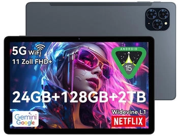 TABWEE T90 Tablet (11", 128 GB, FHD Display, Android 15, KI-Unterstützung, mit Zubehör)
