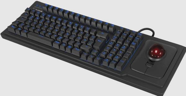 KeySonic TAS KSK-8202ELU-T, Trackball Tastatur, US-Layout, Schwarz