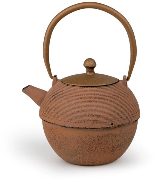 Große induktive Guss-Teekanne 1.2 Liter - braune asiatische Gusskanne ...