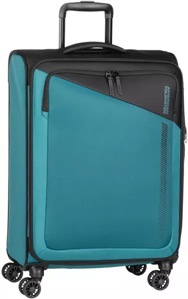 American Tourister Daring Dash - Spinner M, Erweiterbar Koffer, 66.5 cm, 67/75 L, Schwarz/Blau ...