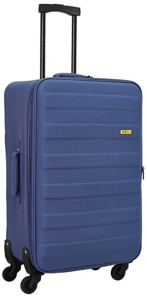 SIGN Stoffkoffer Reisekoffer Trolley (Handgepäck-Mittel-Groß-Set) + 5cm Dehnungsfuge (Blau ...