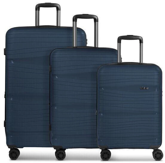 d & n Travel Line 4300-Plus 4-Rollen-Trolley Set 3-teilig (4304) dark ...